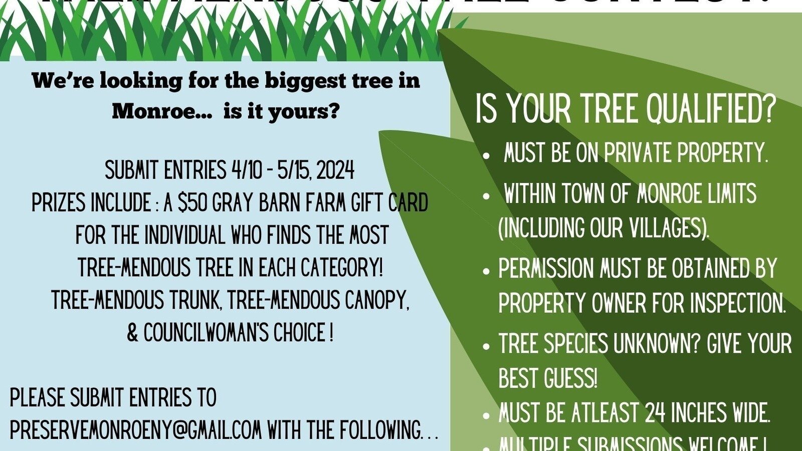 Petition update · Preserve Monroe Tree-Mendous Tree Contest · Change ...