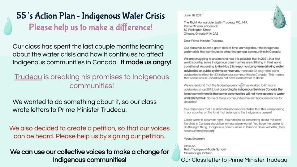 Petition · Clean Water for Indigenous Communities in Canada Now ...