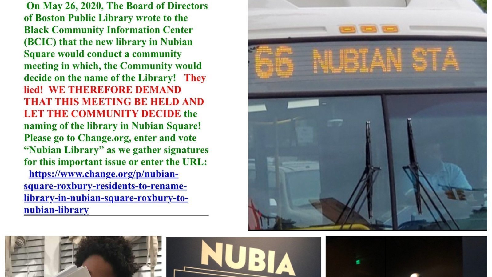 Petition · To Rename Library in Nubian Square/Roxbury To NUBIAN LIBRARY ...