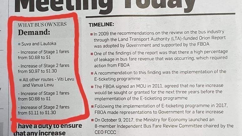 Petition · No Bus Fare increase in Fiji - Fiji · Change.org