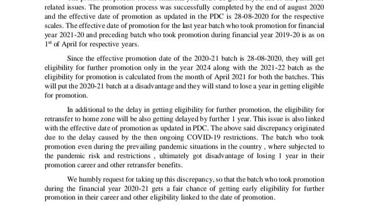 Petition · request you to kindly consider the Promotees of 2020 for ...