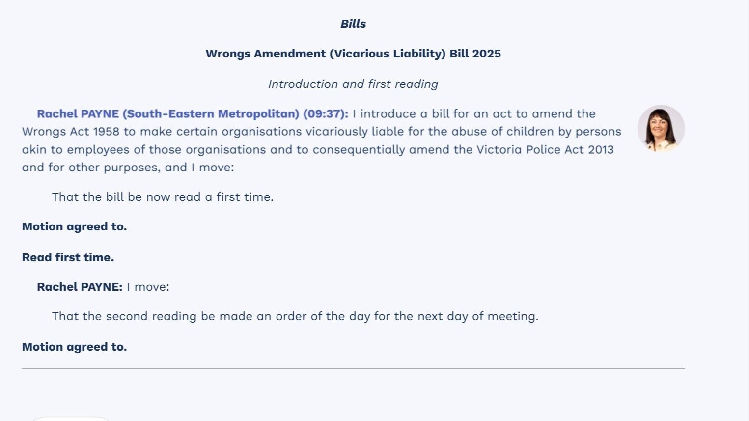 Petition update · Thank you Rachel Payne MP for tabling the Wrongs ...