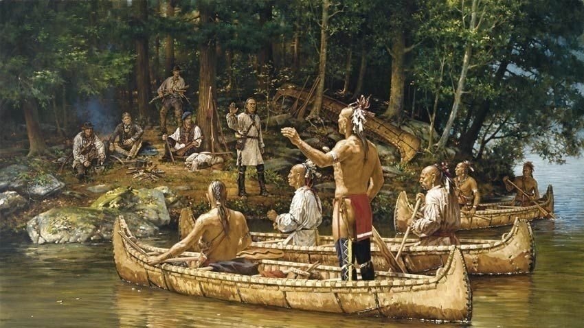 Native American Men Fishing