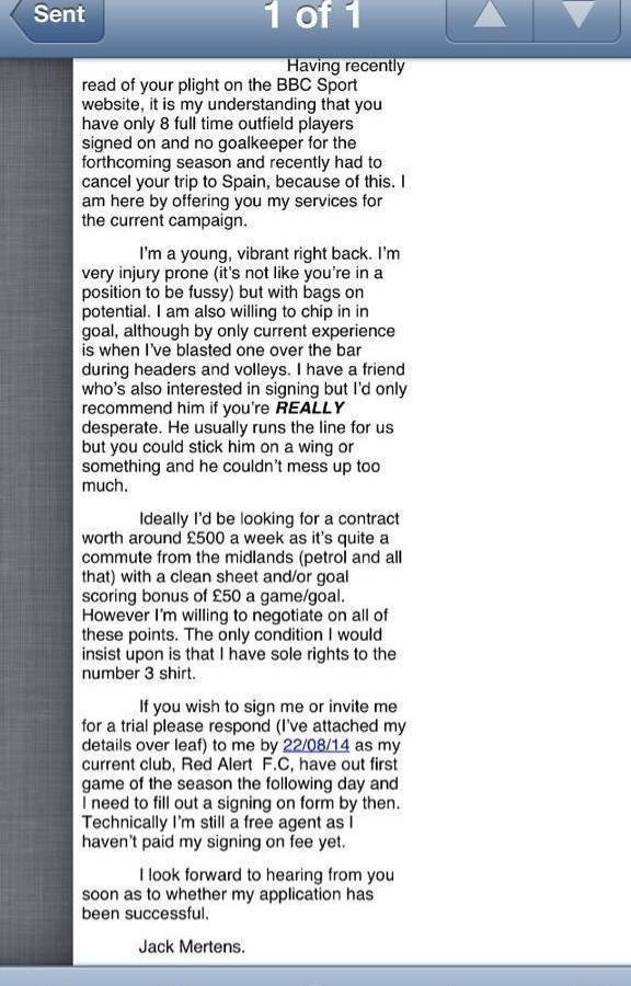 Petition · Give Jack Mertens a trial - United Kingdom · Change.org