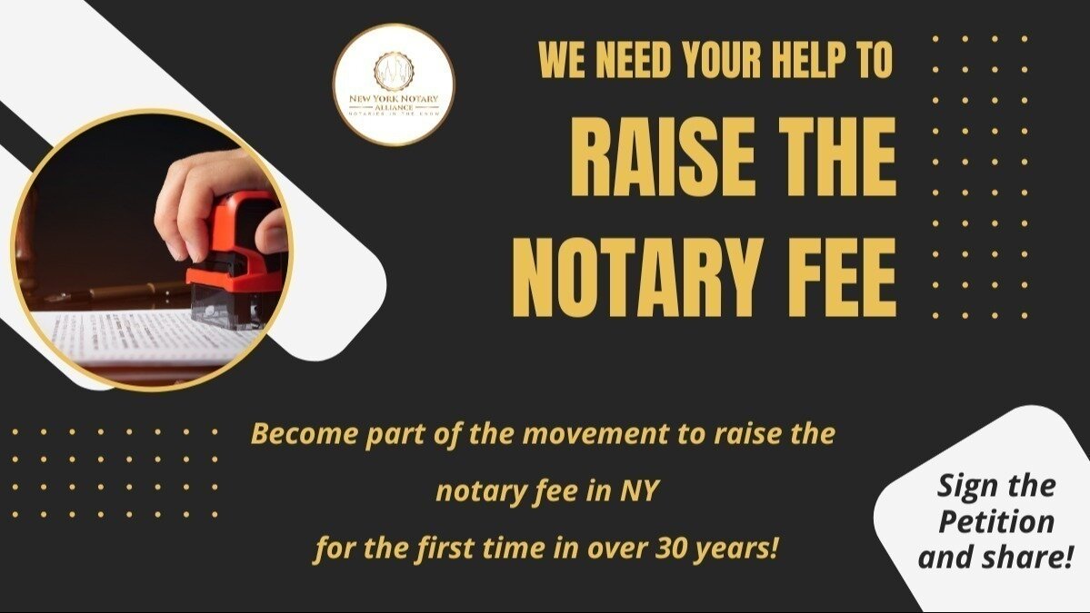 Petition · Raise the Notary Fee NY - United States · Change.org