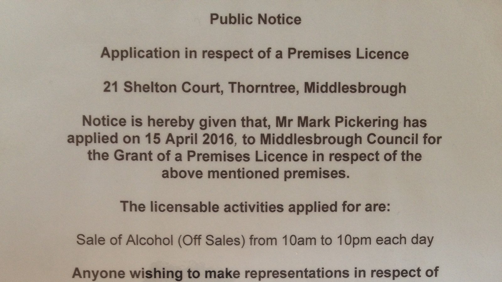 Petition · Open an off-licence on the local estate - Middlesbrough ...