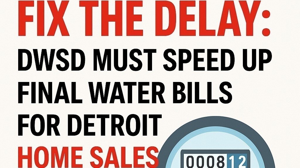 Petition · DWSD Delays Hurt Homeowners—We Need Final Water Bills Within ...