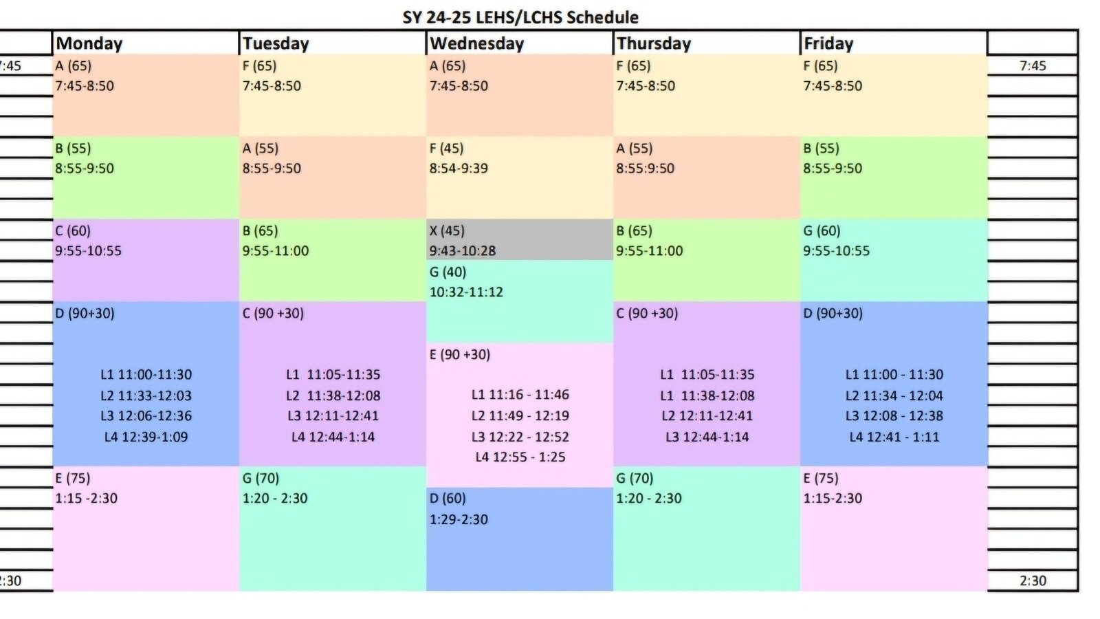 Petition · Adjust LPS High school 2024-2025 Schedule | Homeroom, start ...