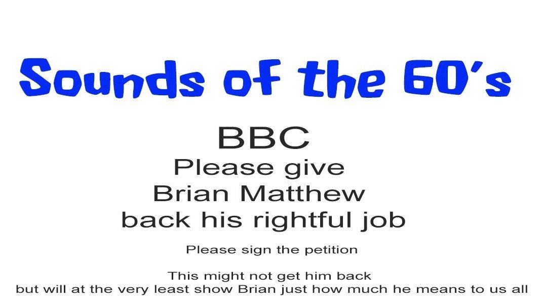 Petition · BBC give " Sounds Of The 60's " legend Brian Matthew his ...