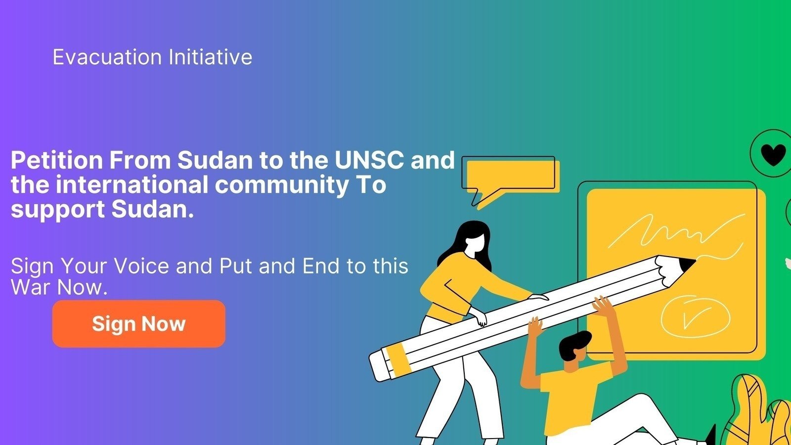 Petition · End War in Sudan and Allow Health and humanitarian Aid workers to safely access ...