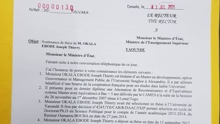 Pétition · LA SOUTENANCE DE THESE DE M. OKALA EBODE · Change.org