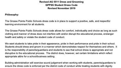 Petition · Reform the Grosse Pointe School System's Dress Code for ...