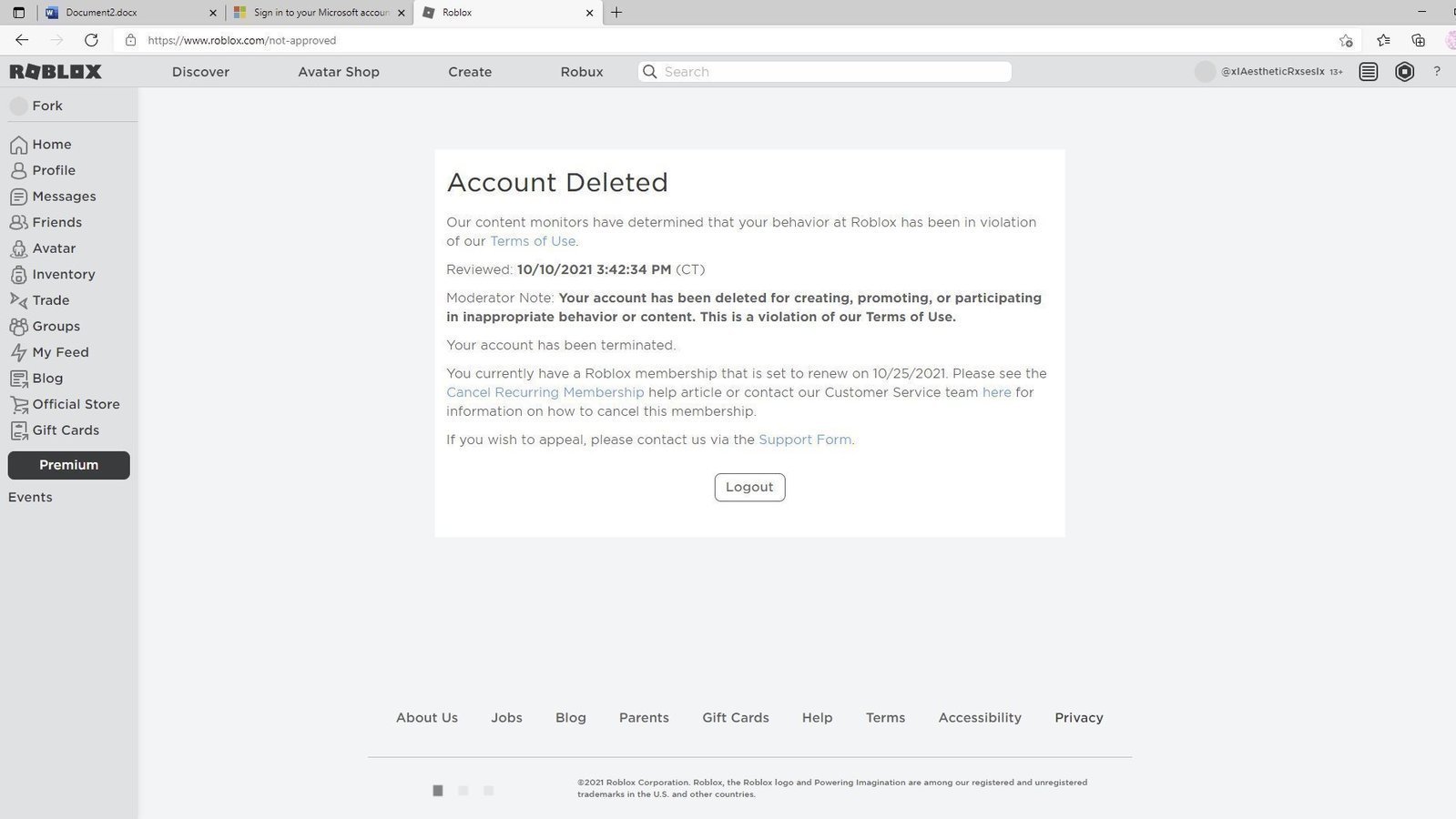 Petition · Fix roblox moderation issues and unban xiaesthetixrxsesix ...