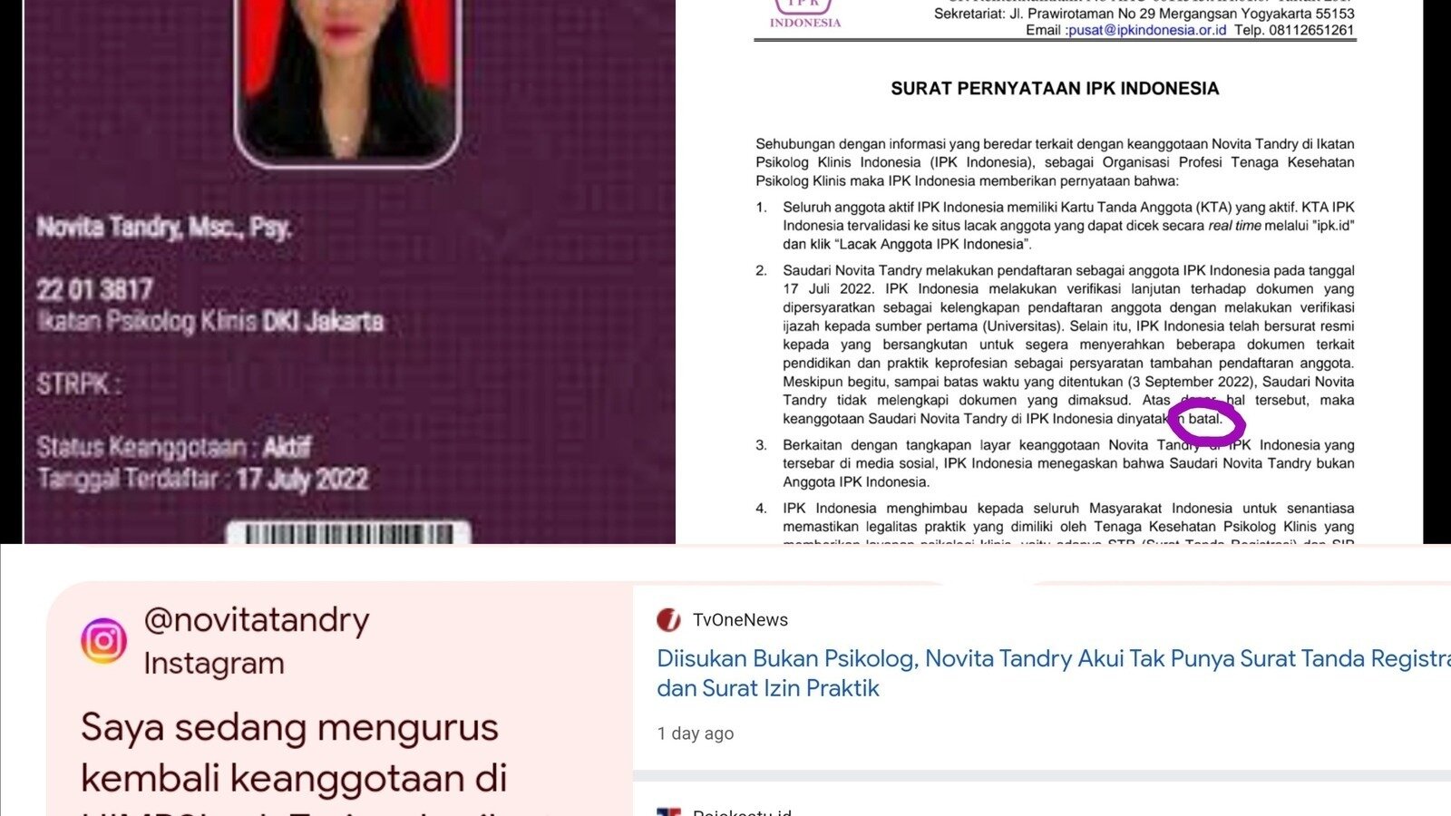 Petisi · Tanggung Jawab Novita Tandry atas Kebohongan Publik Mengaku ...