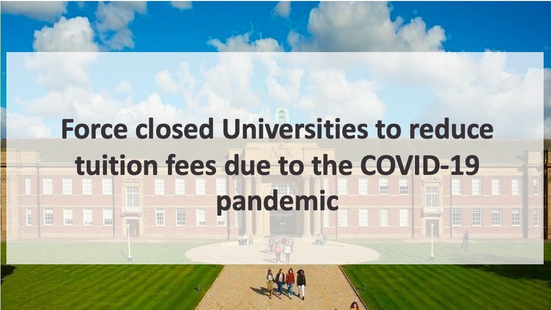 Petition · Force closed Universities to reduce tuition fees due to the ...