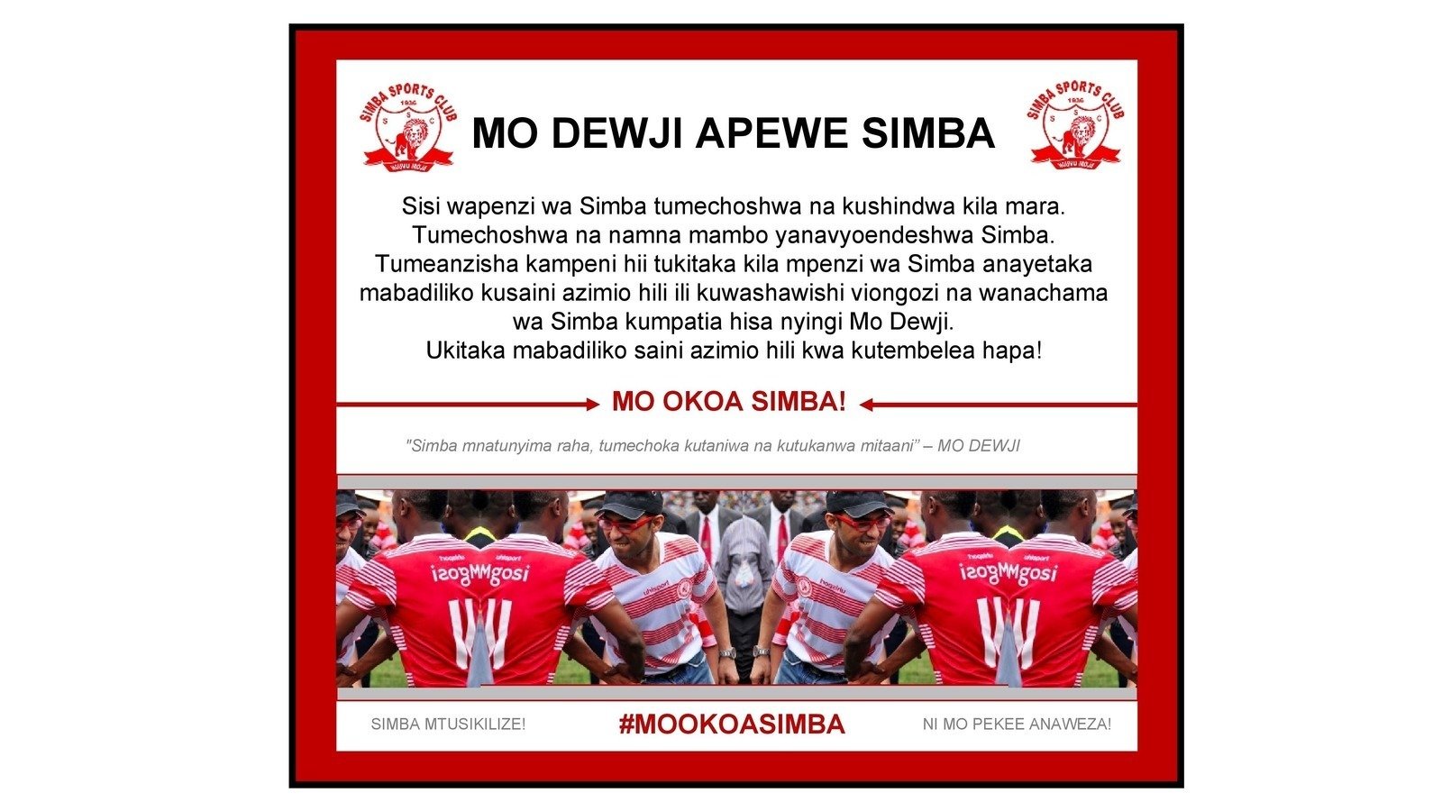 Petition · MO DEWJI APEWE SIMBA - Tanzania · Change.org