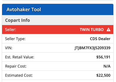 Petition · Copart.com should not hide the name of seller on their ...