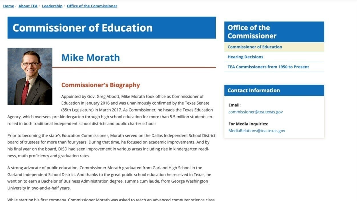Petition update · Tell Commissioner Mike Morath to Remove Mike Miles ...