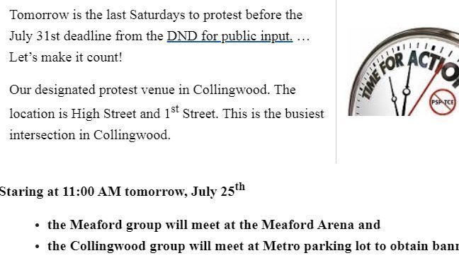 Petition update · July 25th, Friday, Protest in Collingwood at High and ...