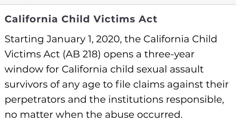 Petition · Childhood Molestation Make California’s AB218 Window ...