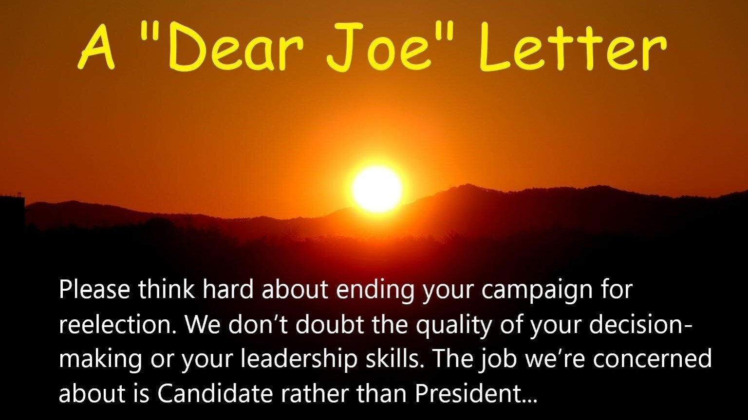 Petition · A "Dear Joe" Letter - United States · Change.org