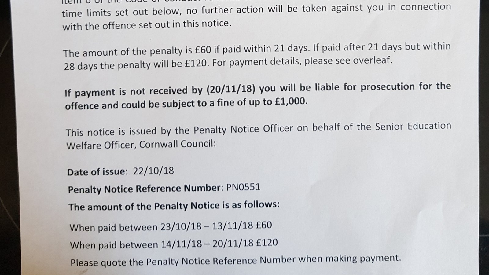 Petition · To remove school penalty charge notices for holidays taken ...