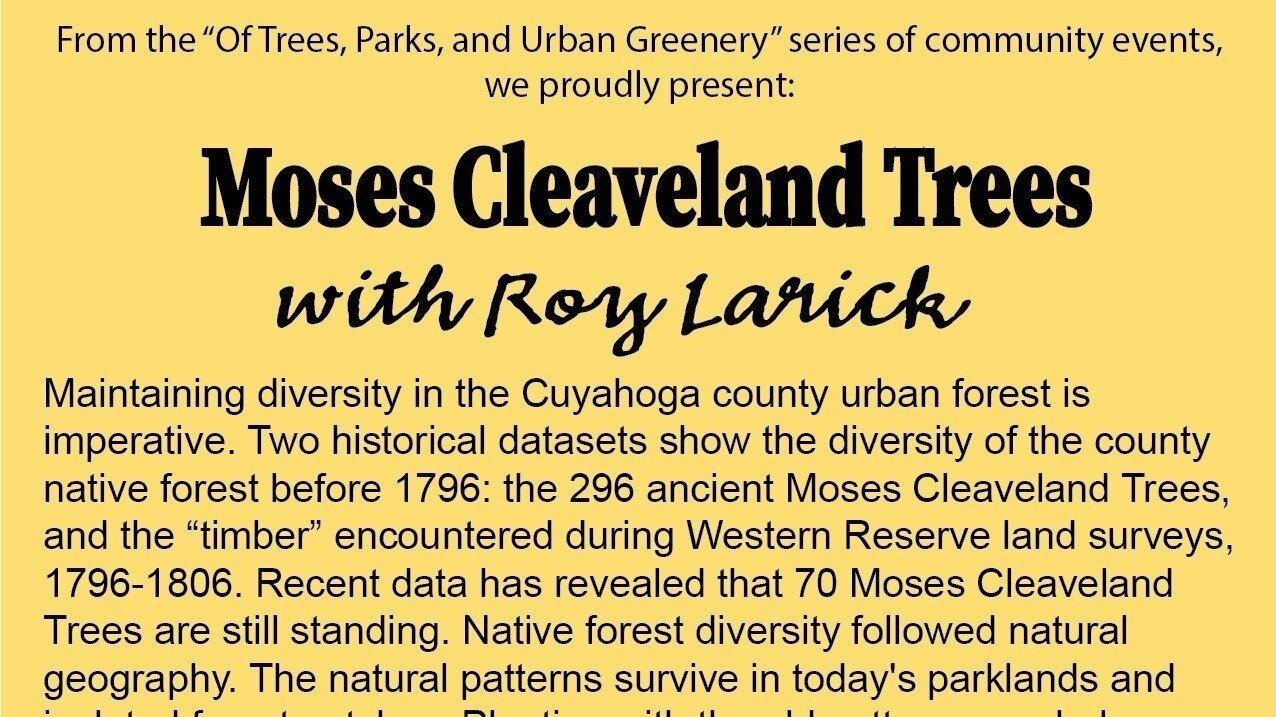 Petition update · Reminder -- INVITATION - "Moses Cleaveland Trees ...