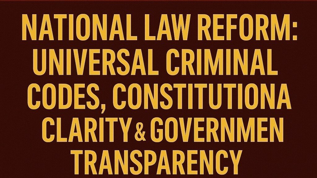 Petition · Demand National Law Reform: Universal Criminal Codes ...