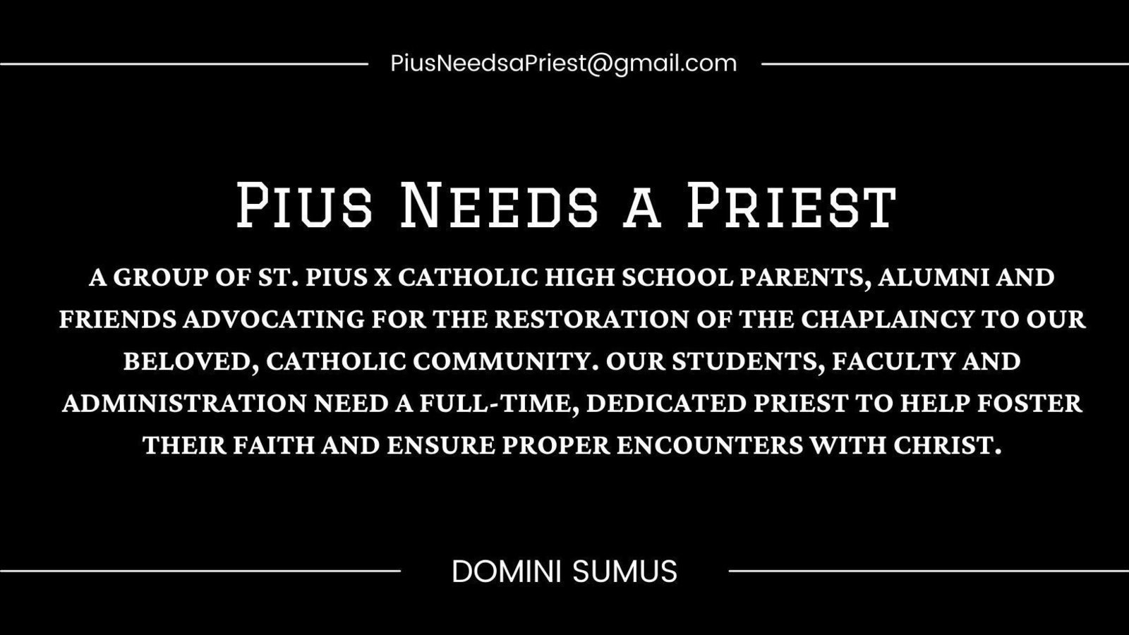Petition · Pius Needs a Priest - United States · Change.org