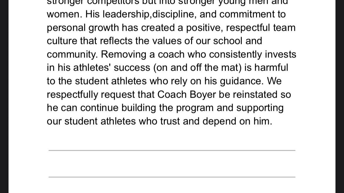 Petition · Petition to Reinstate Coach Cody Boyer - Dexter, United ...