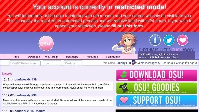 Petition · osu Staff: Please stop restricting my account in osu ...