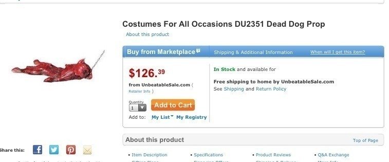 Petition · Stop selling " dead Dog Prop " for Halloween - Canada ...