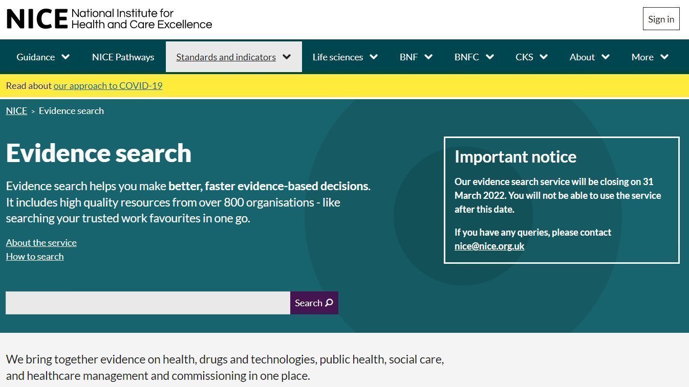 Petition · Save NICE Evidence Search - United Kingdom · Change.org