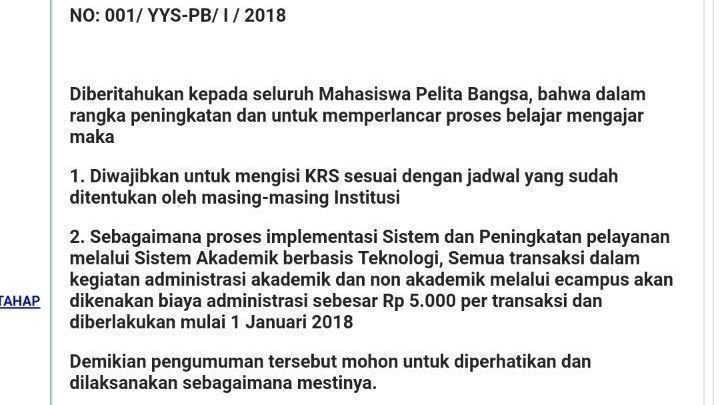 Petisi · Mahasiswa Pelita Bangsa Tolak Biaya Server Kampus Dibebankan ke Mahasiswa - Indonesia ...