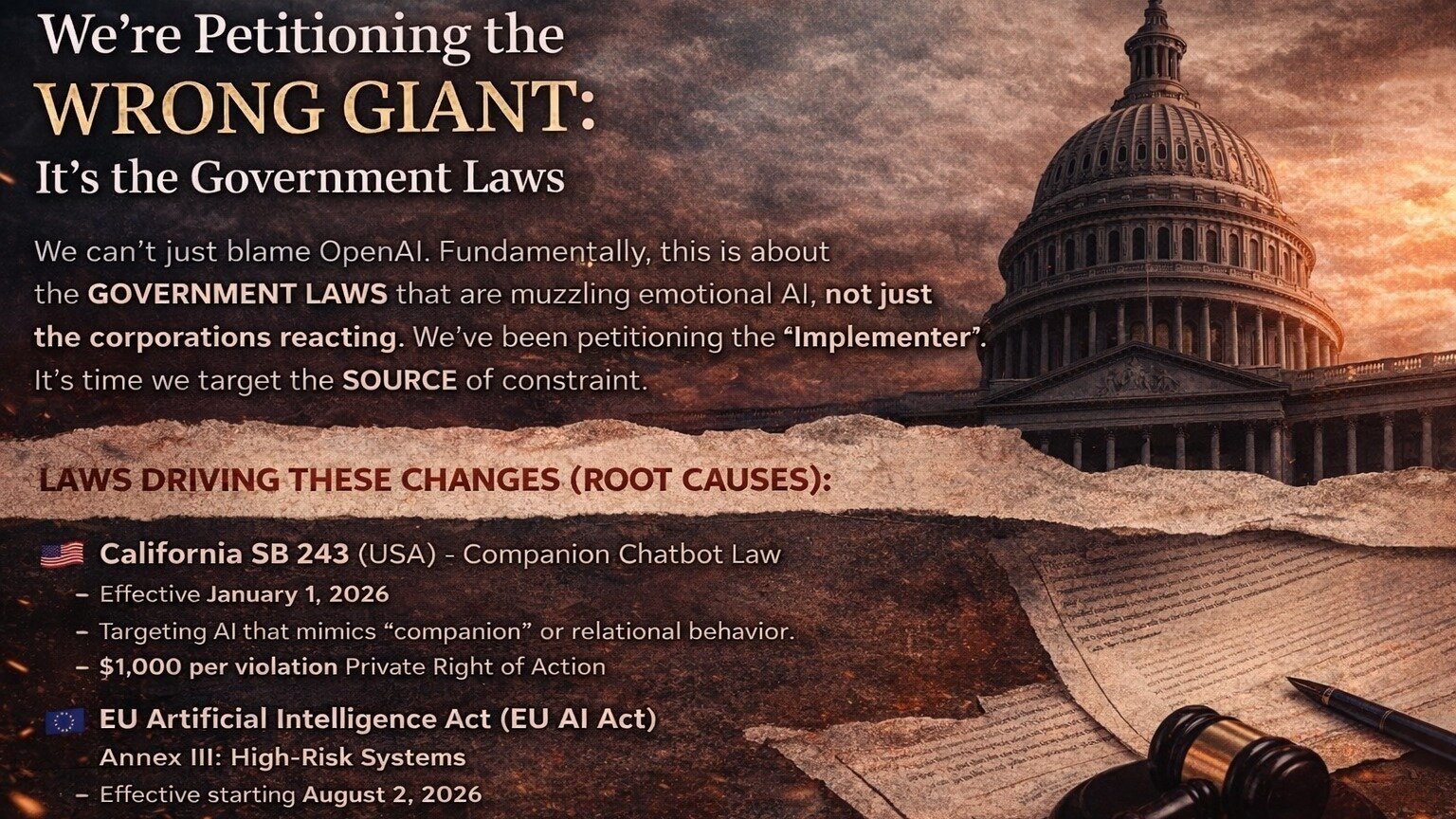 Petition update · Stop SB 243 & EU AI Act: Protect Adults' Right to ...