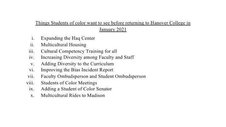 Petition · Demand Improvements for Students of color at Hanover College ...