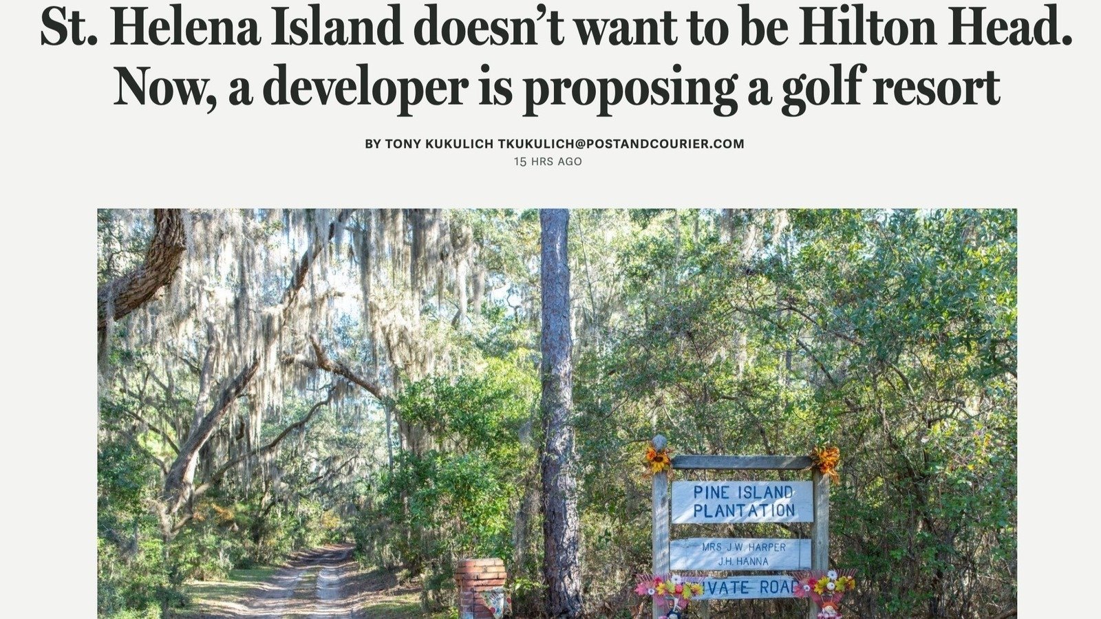Petition update · DO NOT Turn St. Helena Island into Hilton Head ...