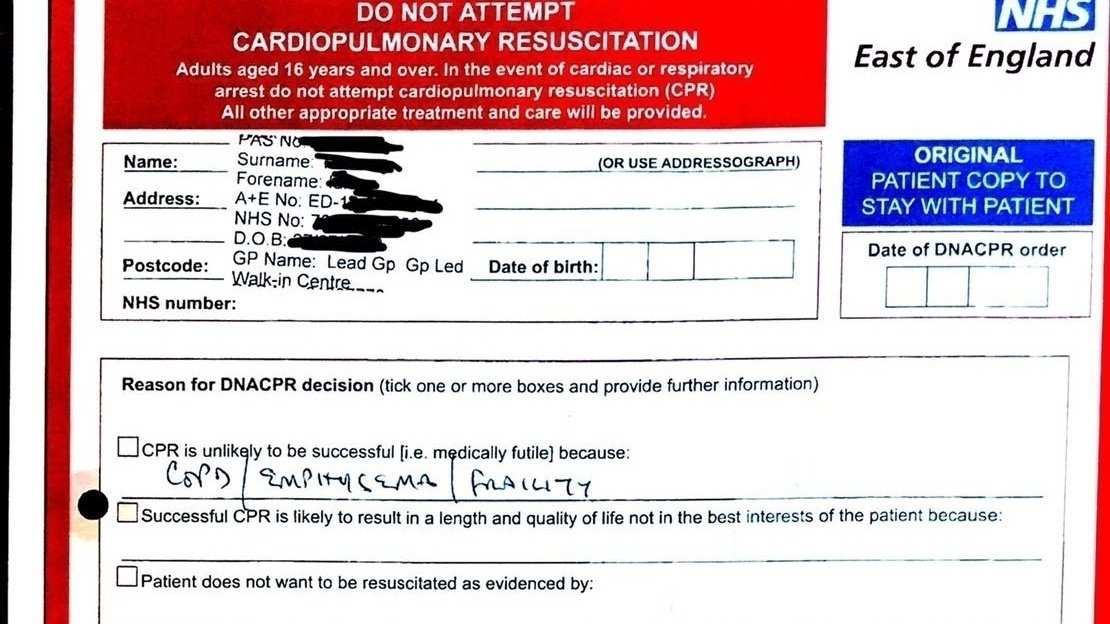 Petition · Help ensure that a DNACPR has a patient's or next of kin's ...