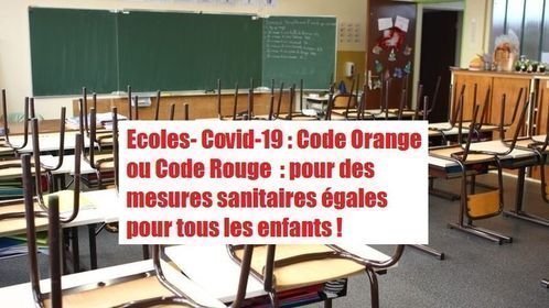 Pétition · ECOLE - code orange ou rouge : des mesures sanitaires égales ...