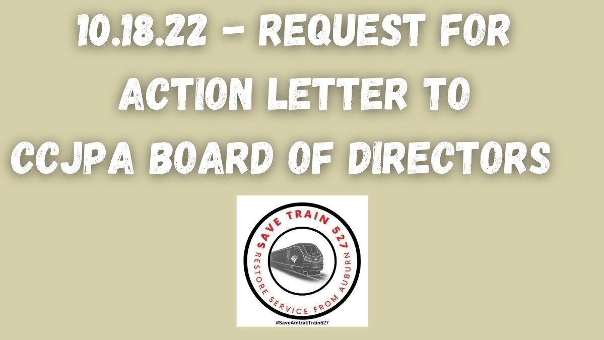 Petition update · Request for Action Letter to Capitol Corridor Joint ...