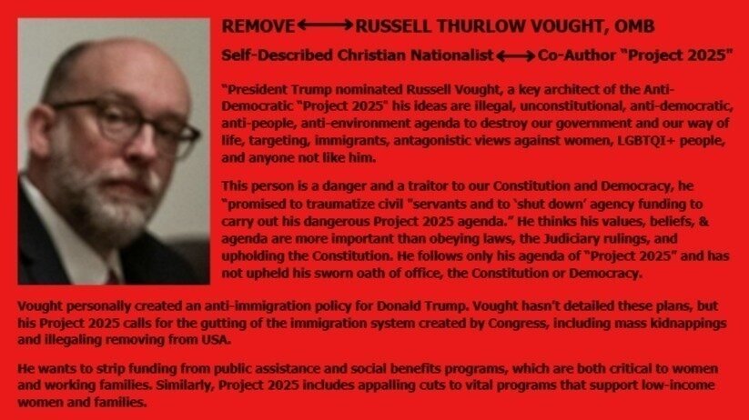 Petition · REMOVE Russell Thurlow Vought, OMB From Our Government ...