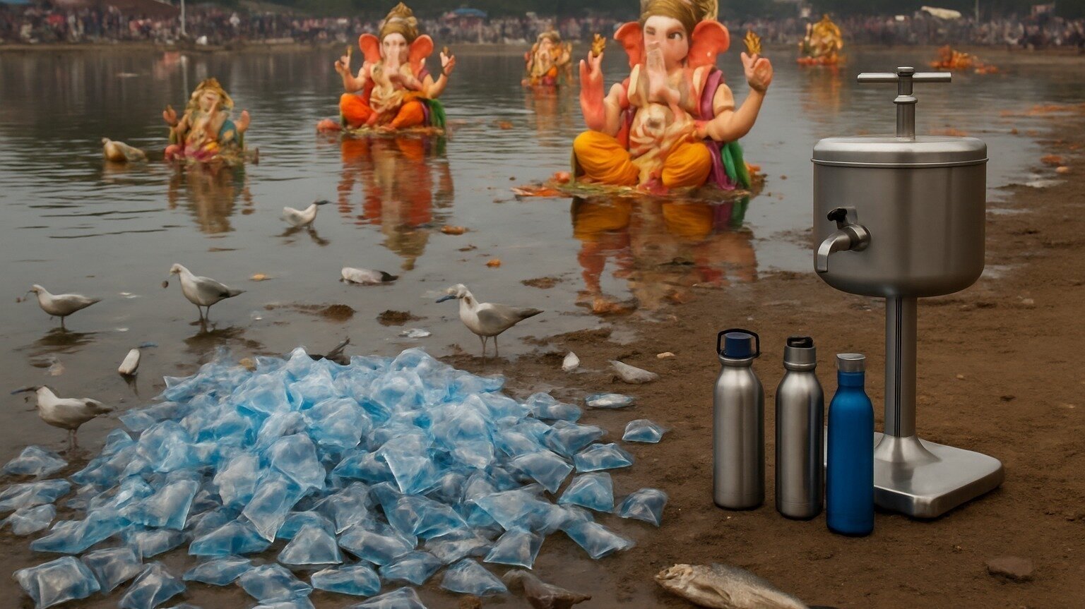 Petition · Stop Distributing Water Packets During Ganesh Nimajjanam ...