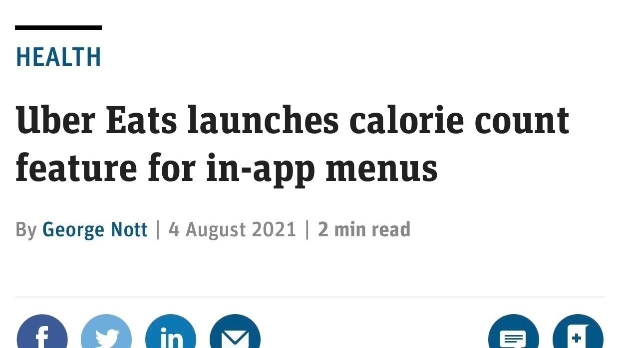 Petition · Uber Eats: don't add involuntary calorie counts to the app ...