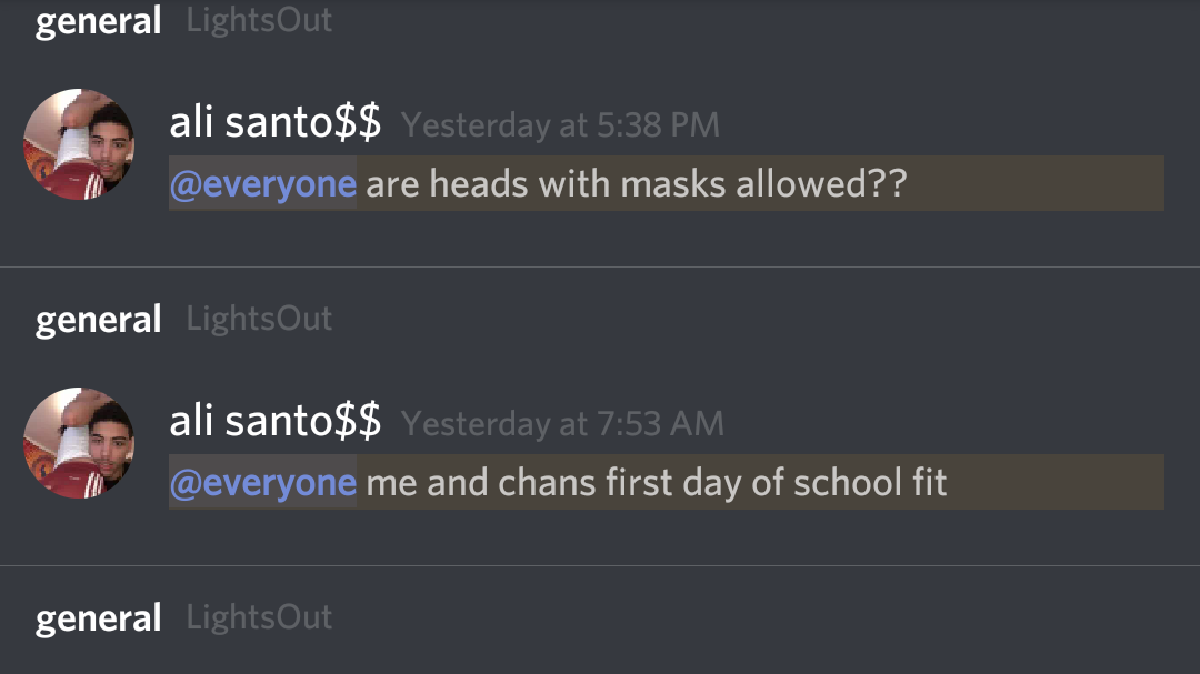 Petition · Banning Ali from using @everyone on Discord - United States ...