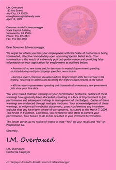 Petition · Get Involved - Send Your Pink Slip To Gov. Schwarzenegger ...
