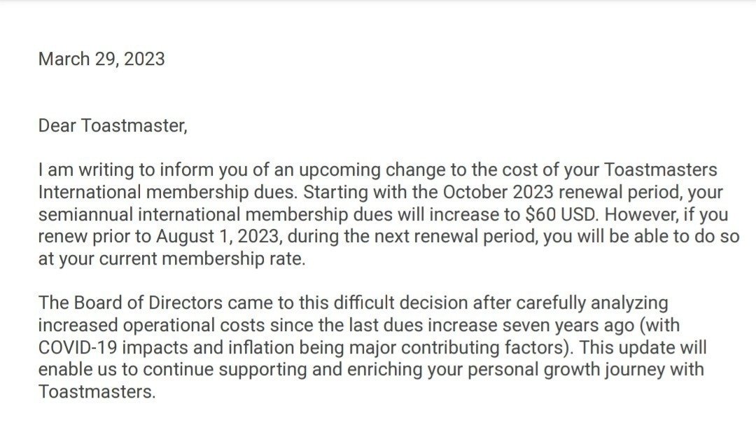 Petition · Oppose Toastmasters Fee Increase: Keep It Affordable ...