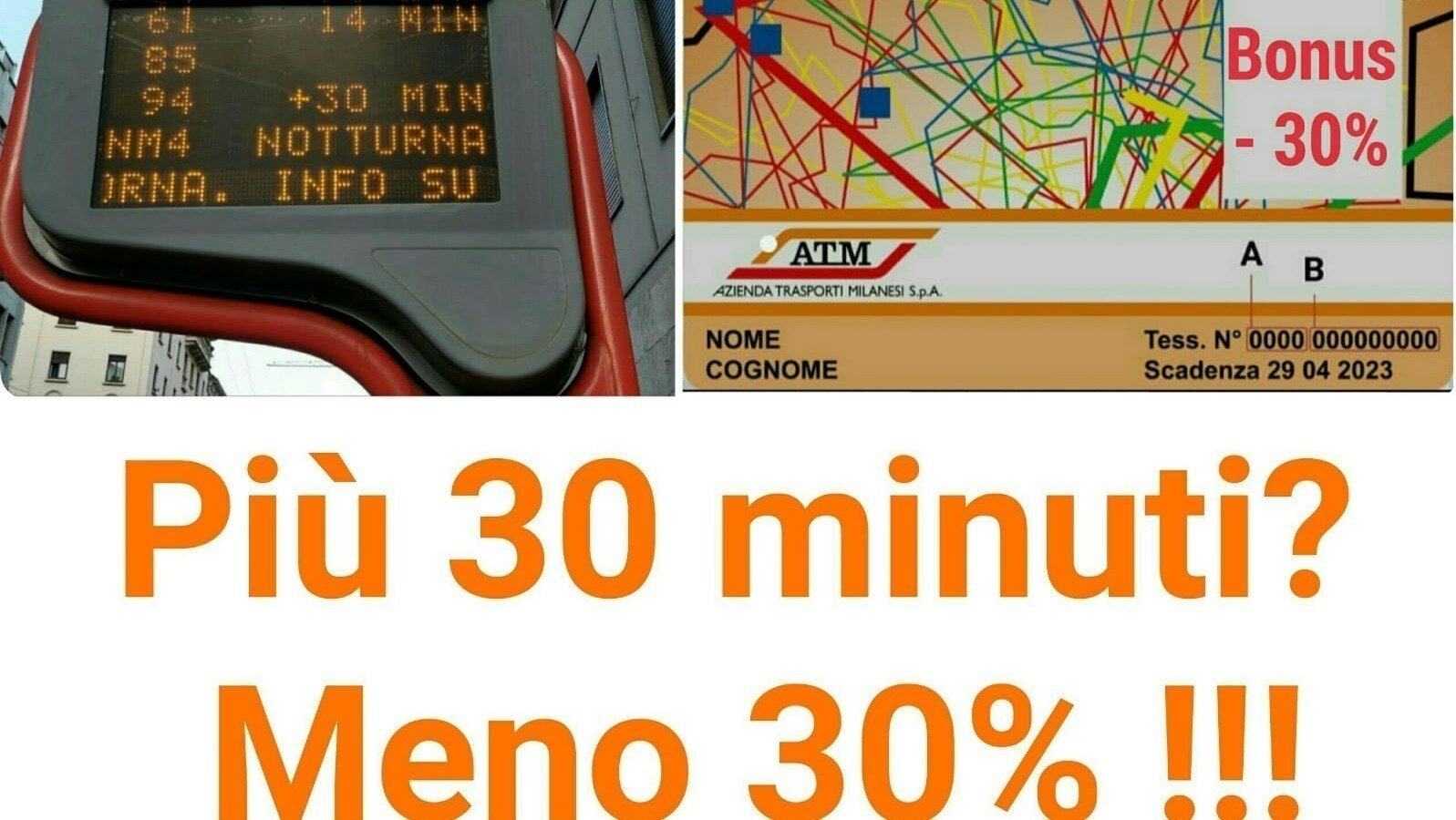 Petizione · Richiesta bonus 30% su abbonamento ATM per indennizzo ...